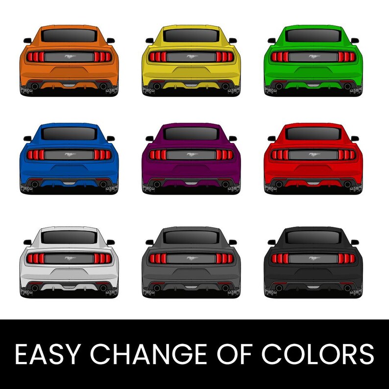 FORD MUSTANG GT 2015 - Vector Art /svg/ai/eps/png/pdf/4k - Etsy