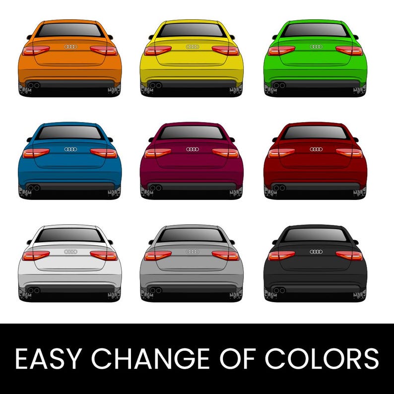 AUDI A4 B8 - Vector Art /svg/ai/eps/png/pdf/4k - Etsy