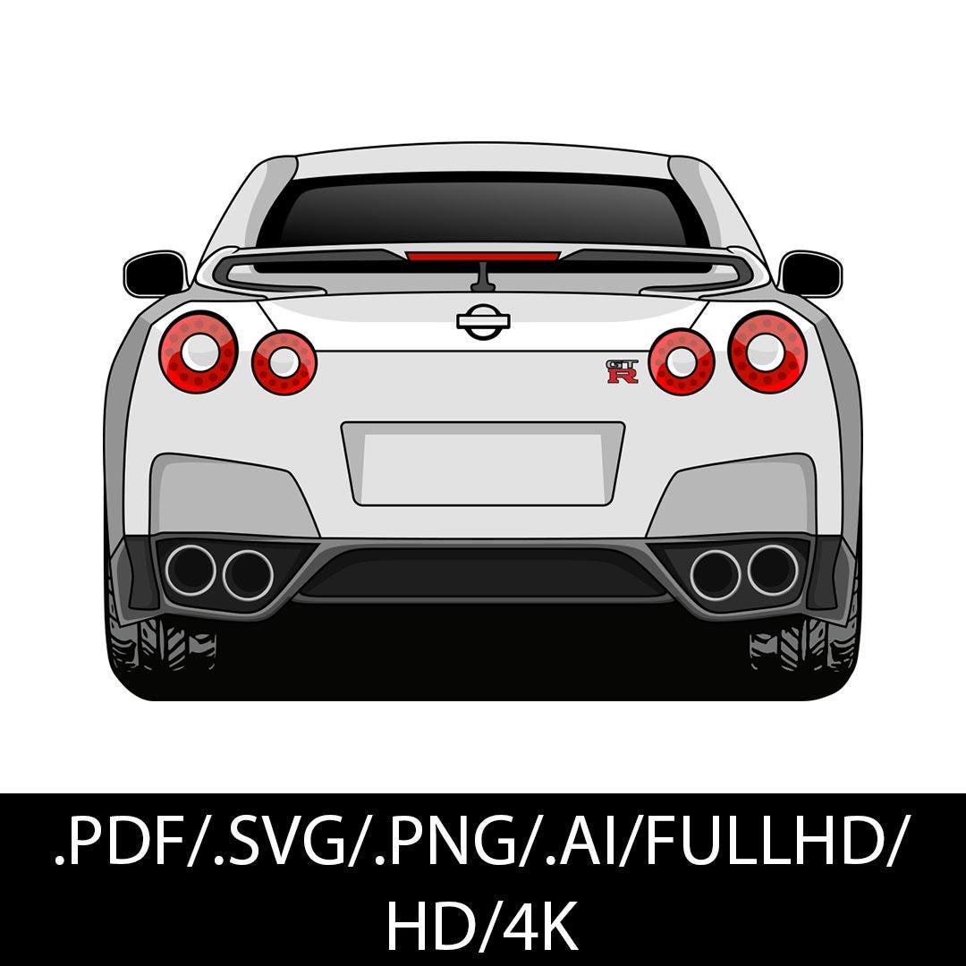 Nissan GTR R35 - Vector Art /svg/ai/eps/png/pdf/4k - Etsy