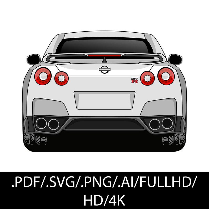 Nissan GTR R35 Vector Art /svg/ai/eps/png/pdf/4k - Etsy