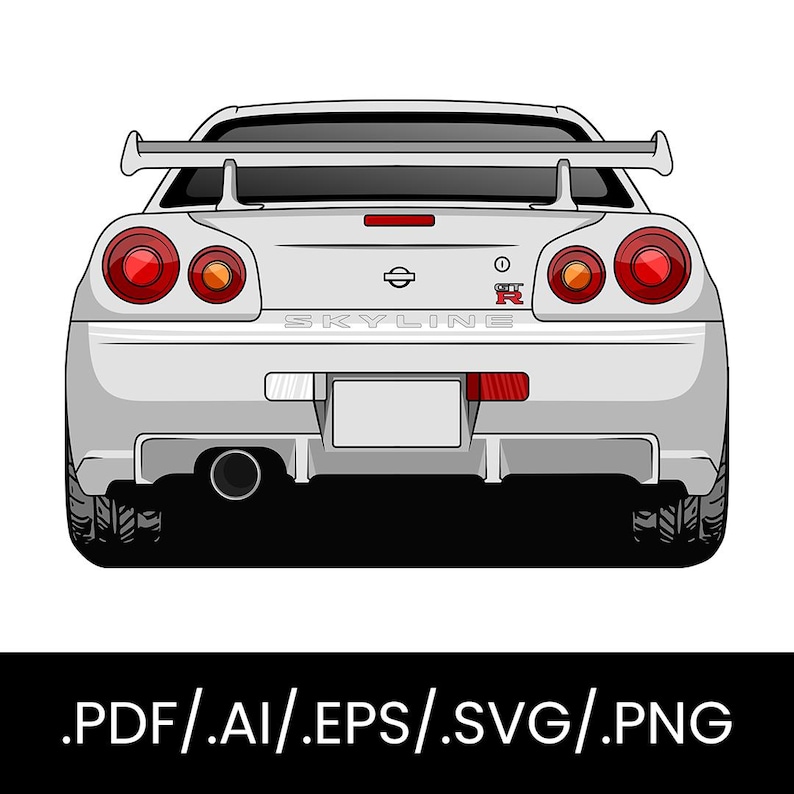 Nissan R34 - Vector Art /svg/ai/eps/png/pdf/4k - Etsy