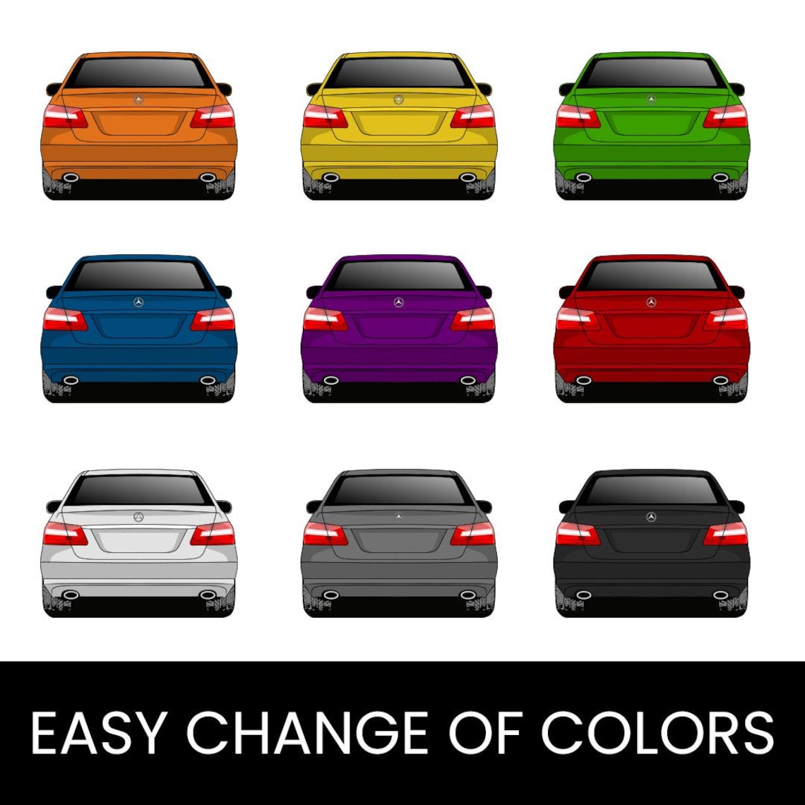 MERCEDES E CLASS W212 Vector Art /svg/ai/eps/png/pdf/4k - Etsy