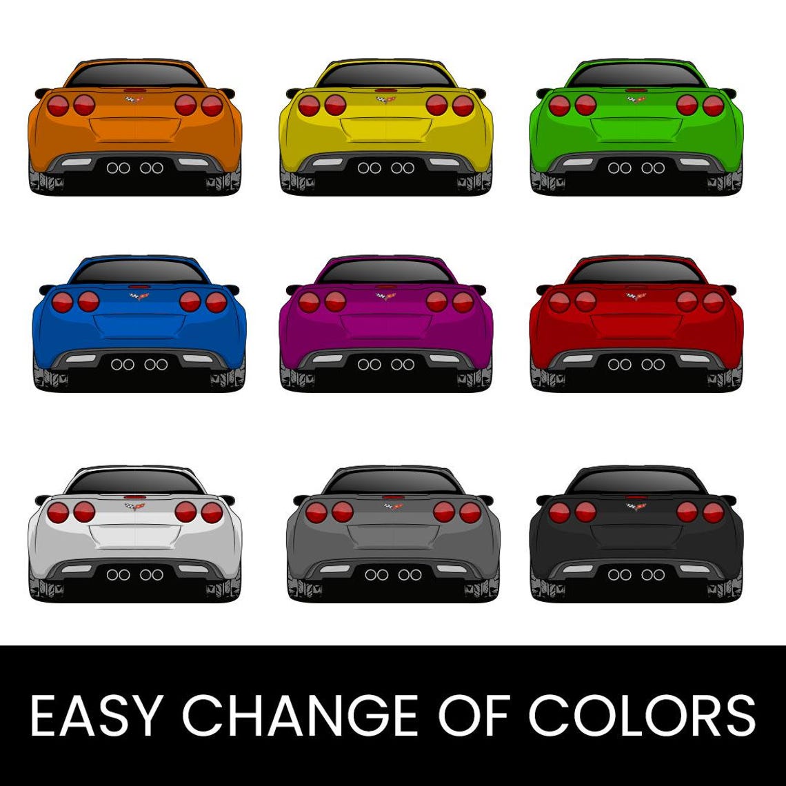 CHEVROLET CORVETTE C6 - Vector Art /svg/ai/eps/png/pdf/4k - Etsy