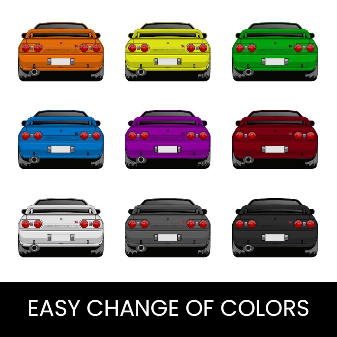 Nissan R32 - Vector Art /svg/ai/eps/png/pdf/4k - Etsy
