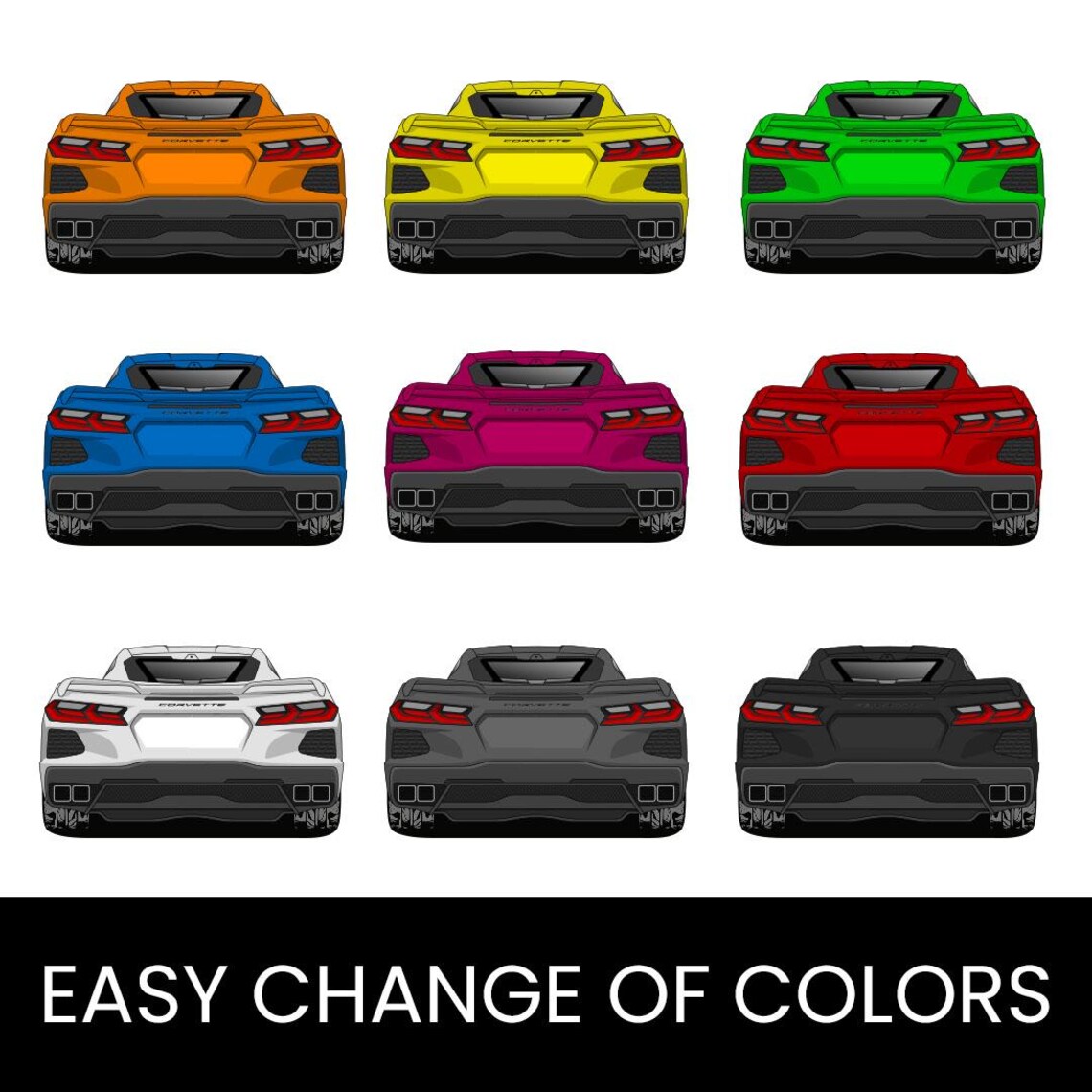 CHEVROLET CORVETTE C8 - Vector Art /svg/ai/eps/png/pdf/4k - Etsy