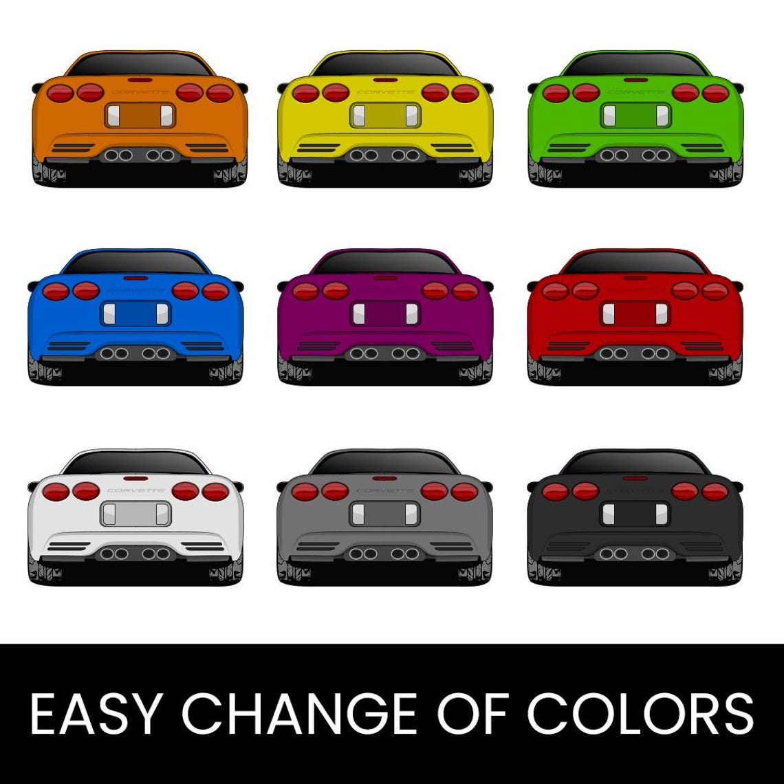 CHEVROLET CORVETTE C5 - Vector Art /svg/ai/eps/png/pdf/4k - Etsy