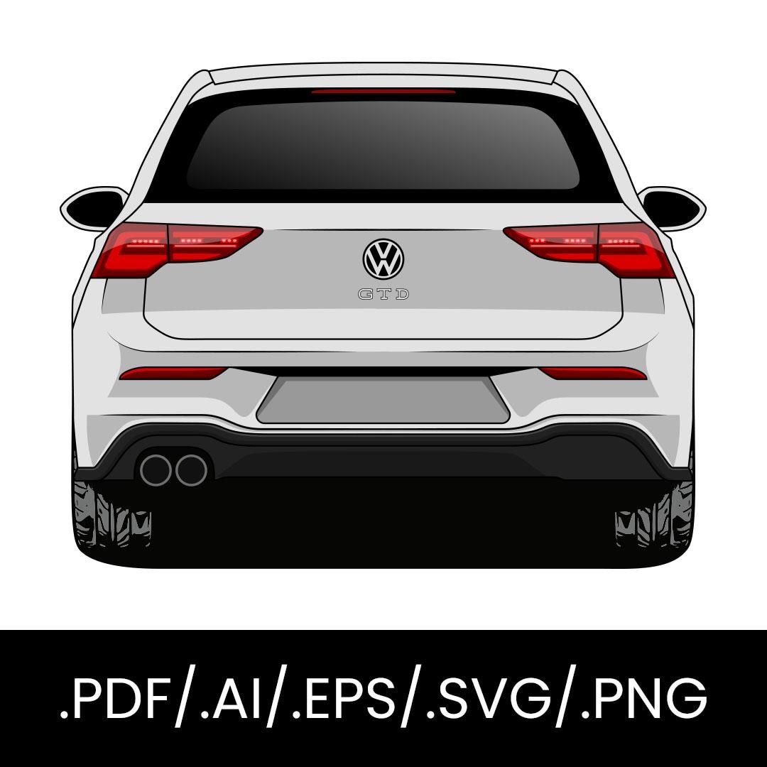 VOLKSWAGEN GOLF MK8 GTD - Vector Art /svg/ai/eps/png/pdf/4k - Etsy