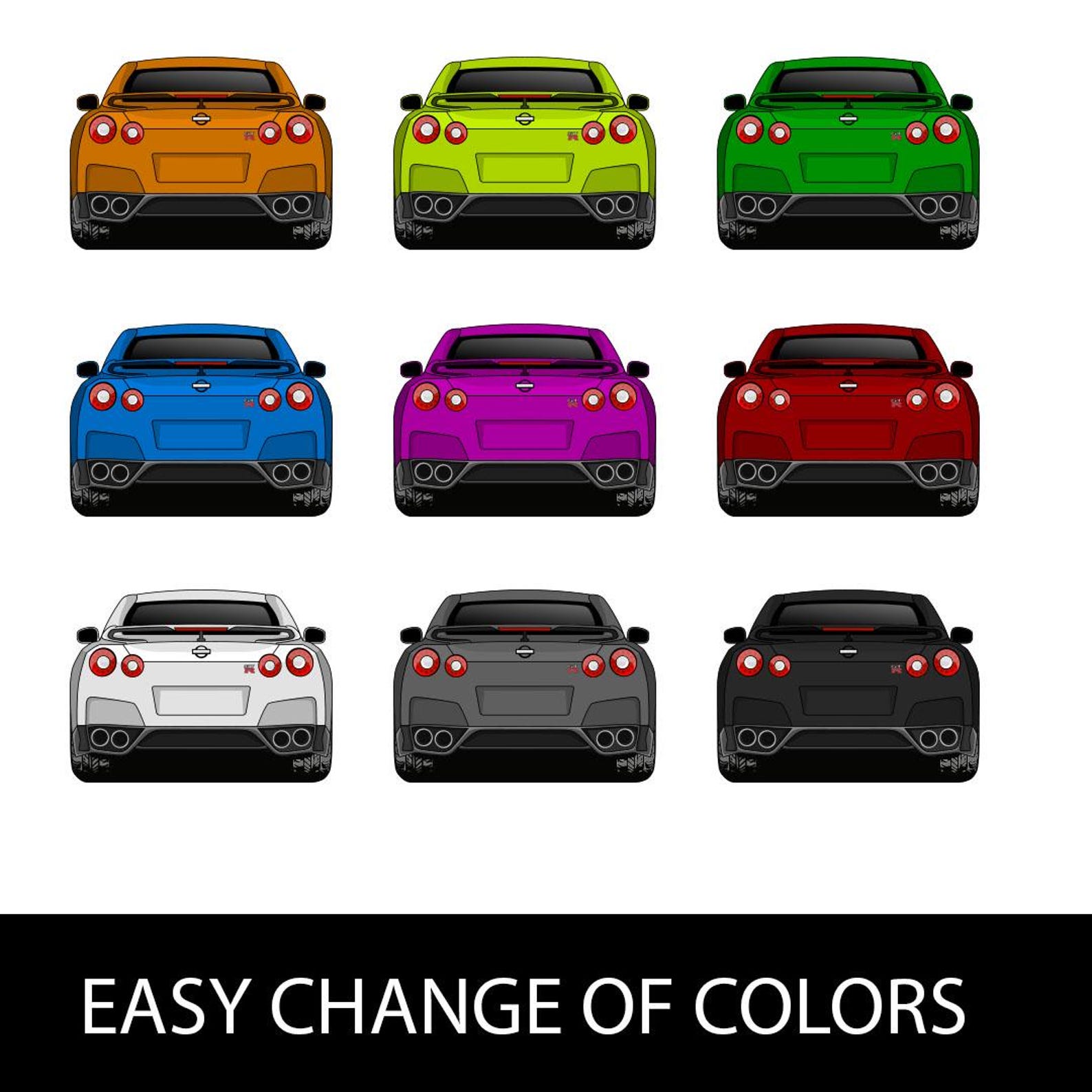 Nissan GTR R35 - Vector Art /svg/ai/eps/png/pdf/4k - Etsy