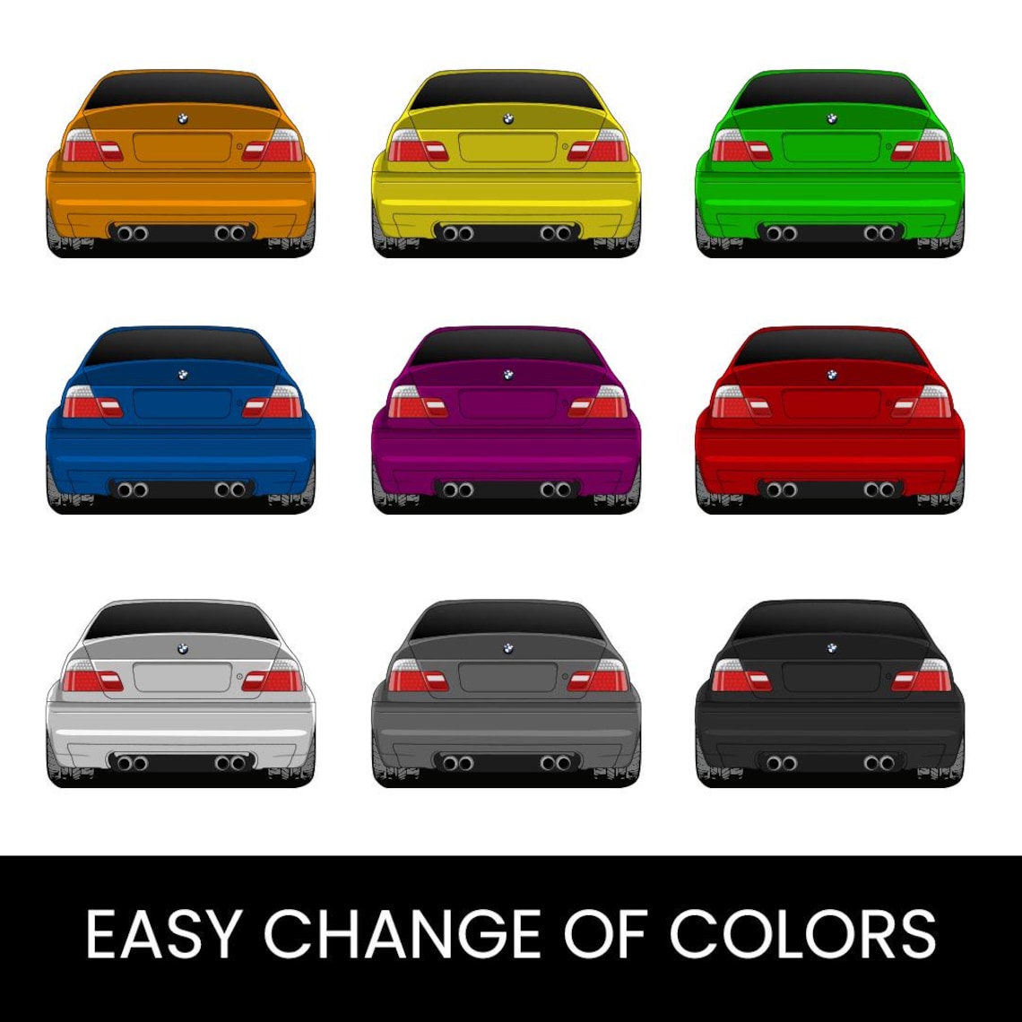 BMW E46 - Vector Art /svg/ai/eps/png/pdf/4k - Etsy