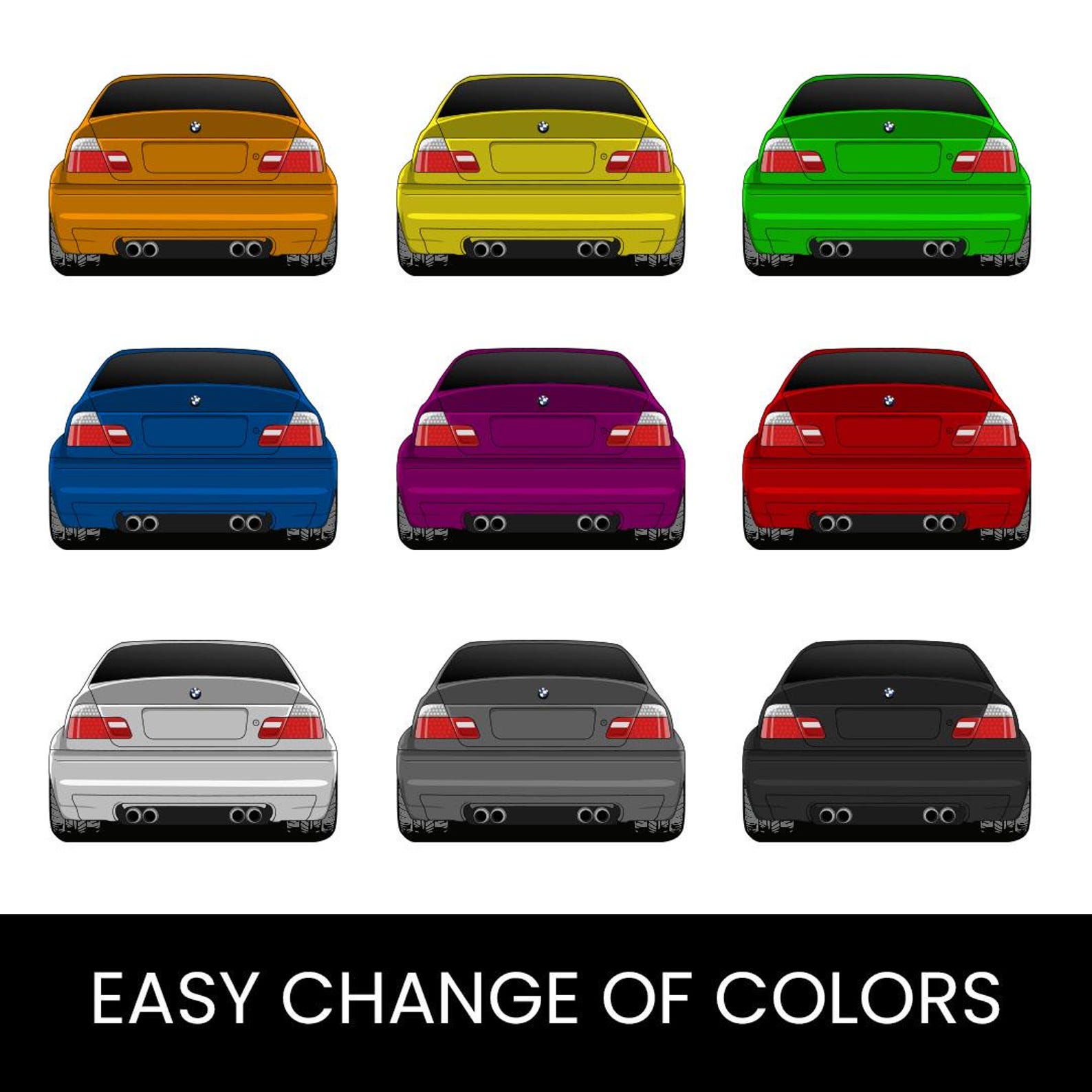 BMW E46 - Vector Art /svg/ai/eps/png/pdf/4k - Etsy