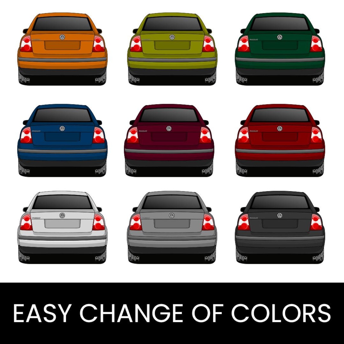 VOLKSWAGEN PASSAT B5 - Vector Art /svg/ai/eps/png/pdf/4k - Etsy