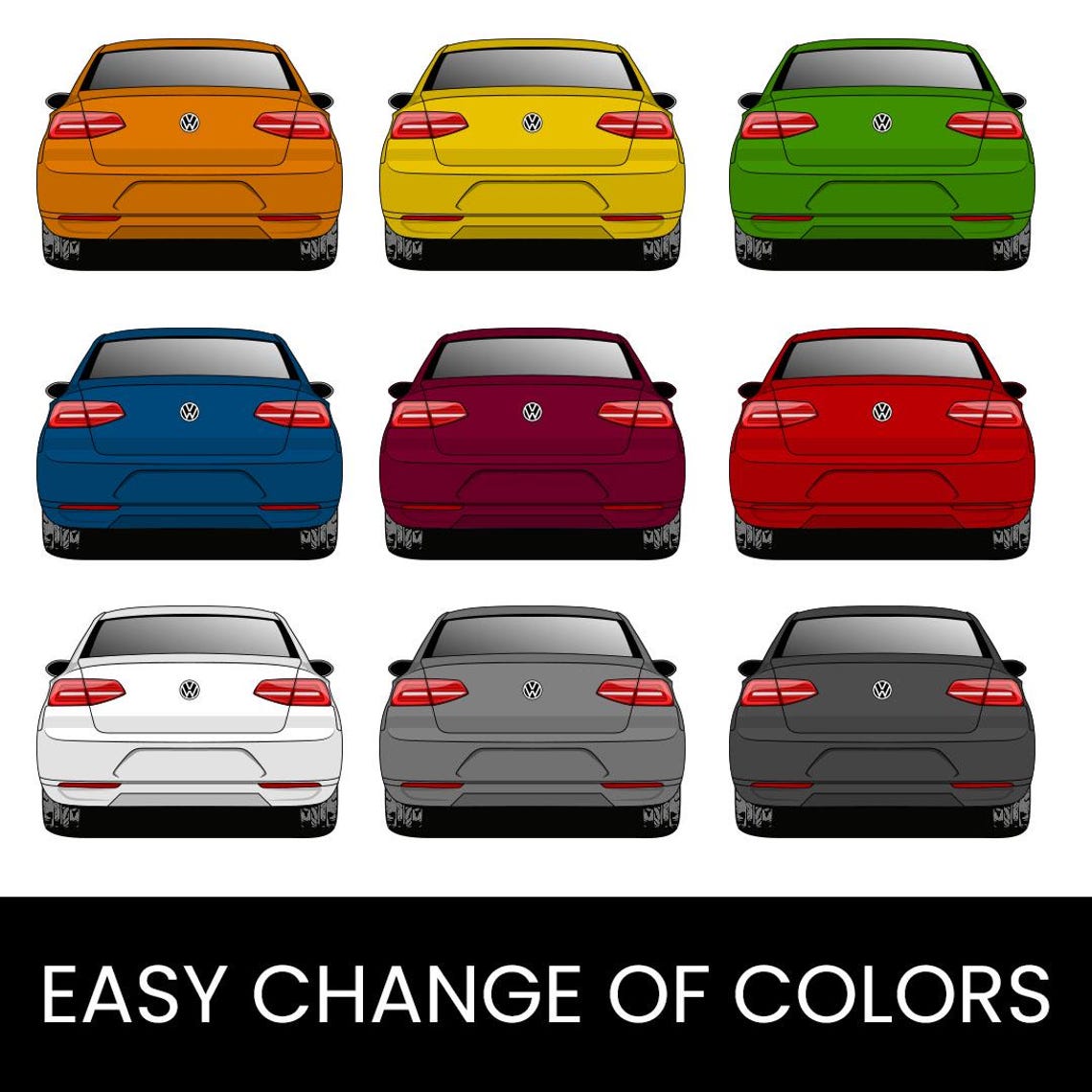 VOLKSWAGEN PASSAT B8 - Vector Art /svg/ai/eps/png/pdf/4k - Etsy