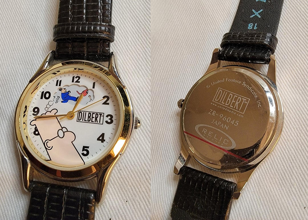 Vintage Dilbert Relic Watch Speidel Leather Band - Etsy