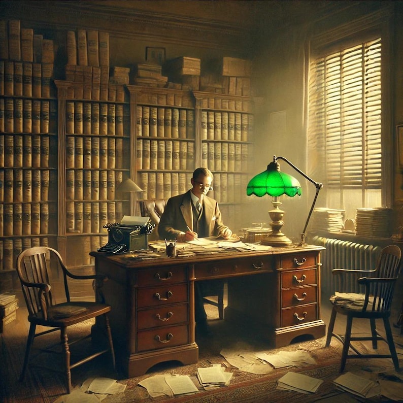 An Old Accountant,professions of the Past,nostalgic Atmosphere,oil on ...