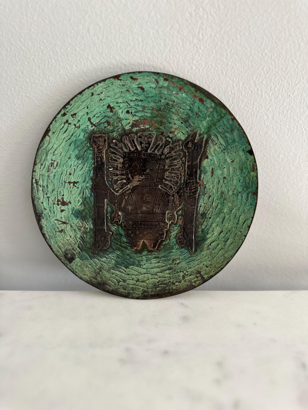 Vicky Industria Peruana Vintage Copper & Sterling Silver Wall Plate 925 ...