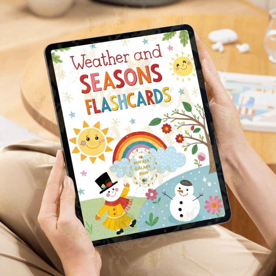 Weather and Seasons Flashcards for Kids Fun Learning Tool With Vibrant ...