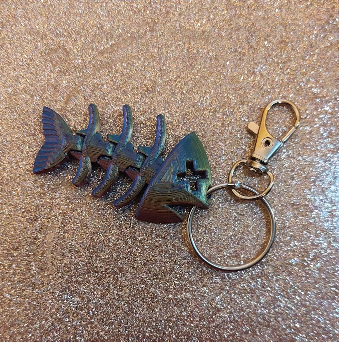 3D Printed Flexi Fish Bone Keychain. Perfect Fidget Toy Gift. - Etsy