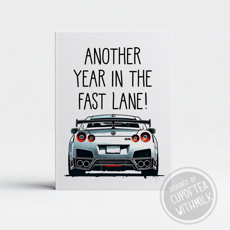 Nissan Gtr Birthday Cards - Etsy
