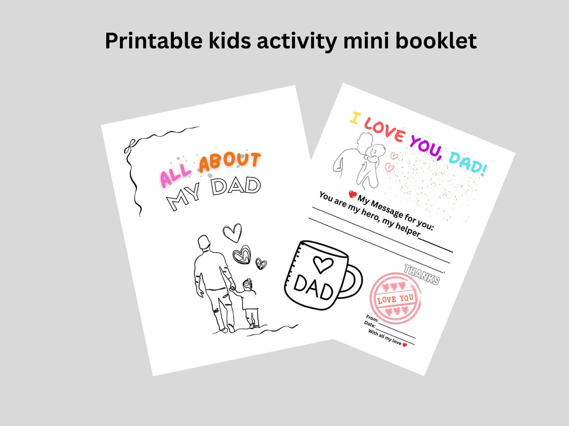 Father's Day Fill-in Booklet: All About My Dad Keepsake (PDF Download ...