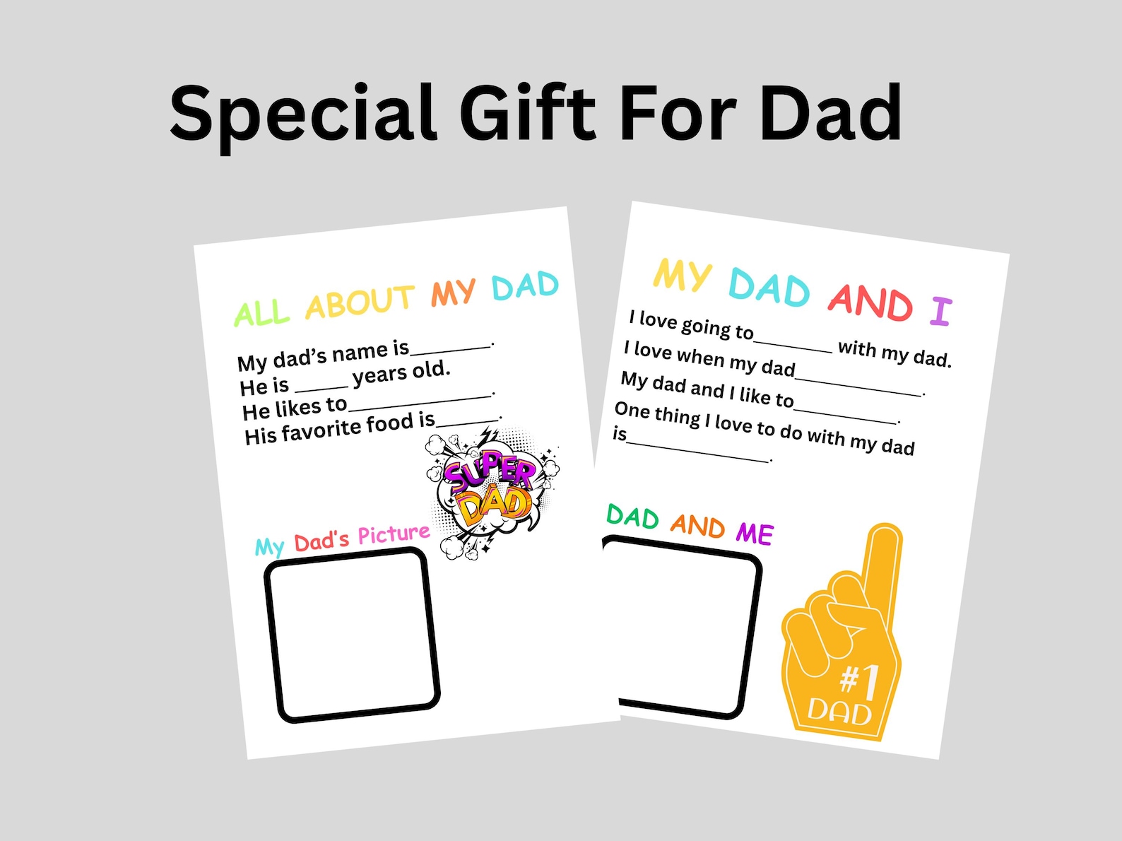 Father's Day Fill-in Booklet: All About My Dad Keepsake (PDF Download ...