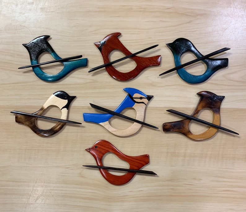 Handmade Bird Shawl Pins With Sticks - Etsy