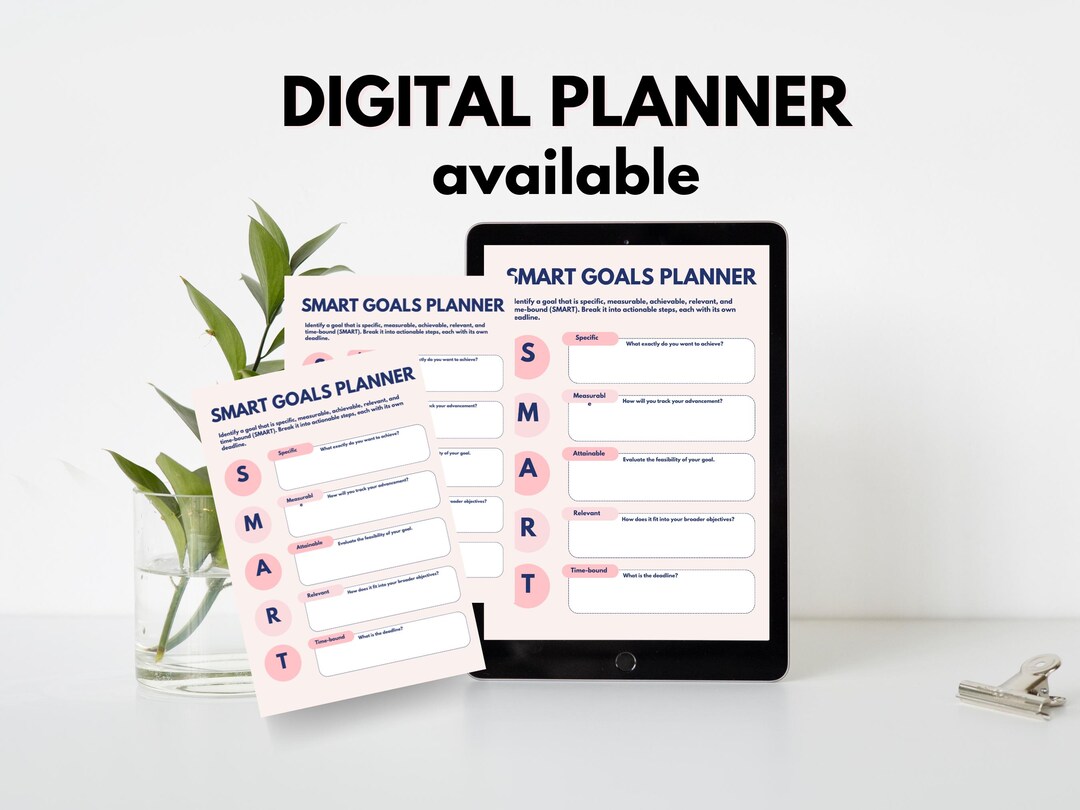 SMART GOALS PLANNER, Goals Setting Work Book, Productivity Planner ...