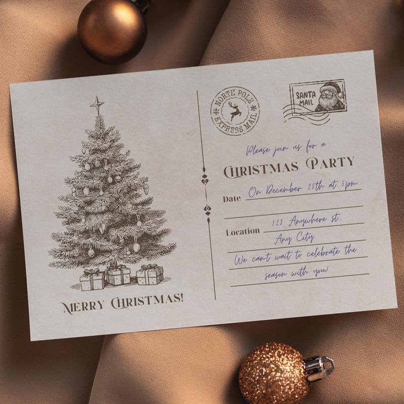 Christmas Postcard - Etsy