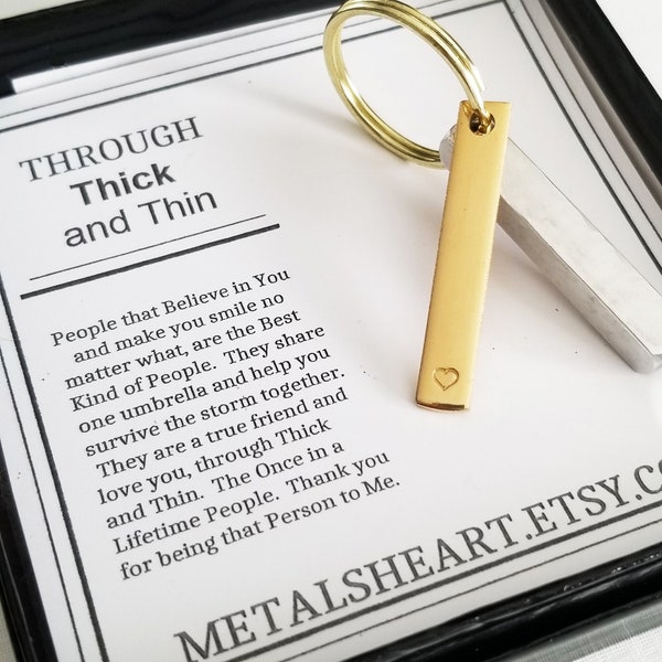 Silver Thick and Thin Keychain - Etsy