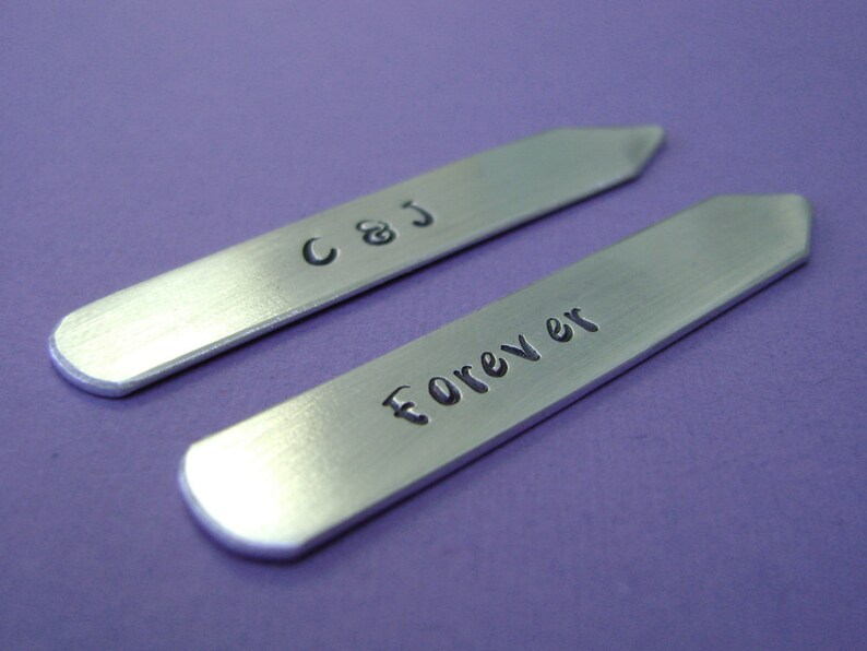 Collar Stays / Hand Stamped Collar Stays / Personalized Collar - Etsy