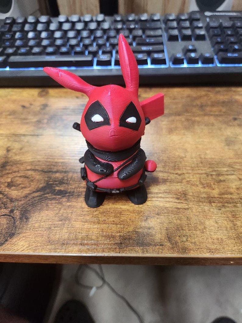 Pikapool 3D Printed Figurine Pikachu Deadpool Mashup Collectible Action ...