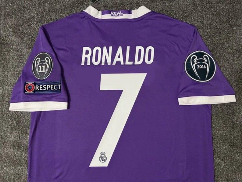 Retro 2016 2017 Season Real Madrid Purple Away Full Kit Jersey Shirt ...