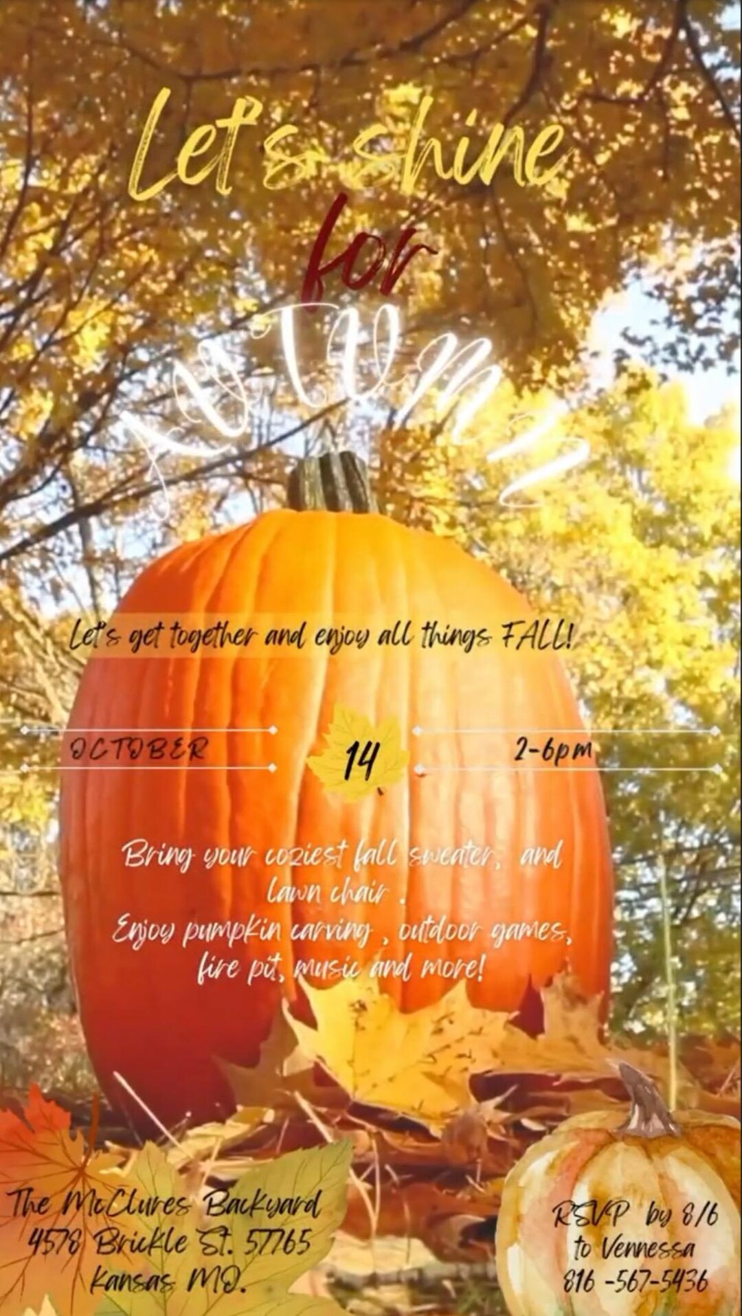 Editable Digital Fall Video Invitation - Etsy