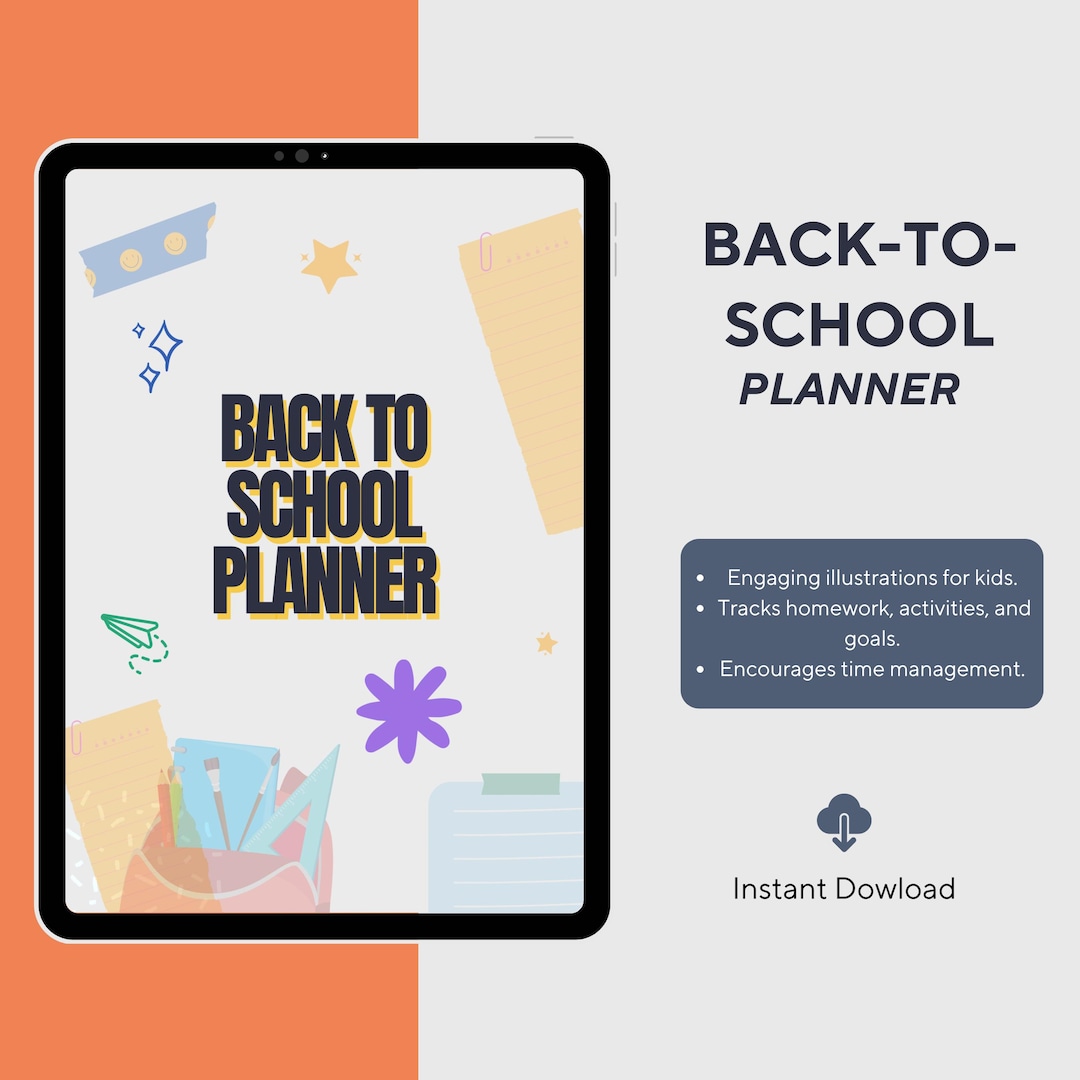 Back to School Planner for School Going Kids - Etsy
