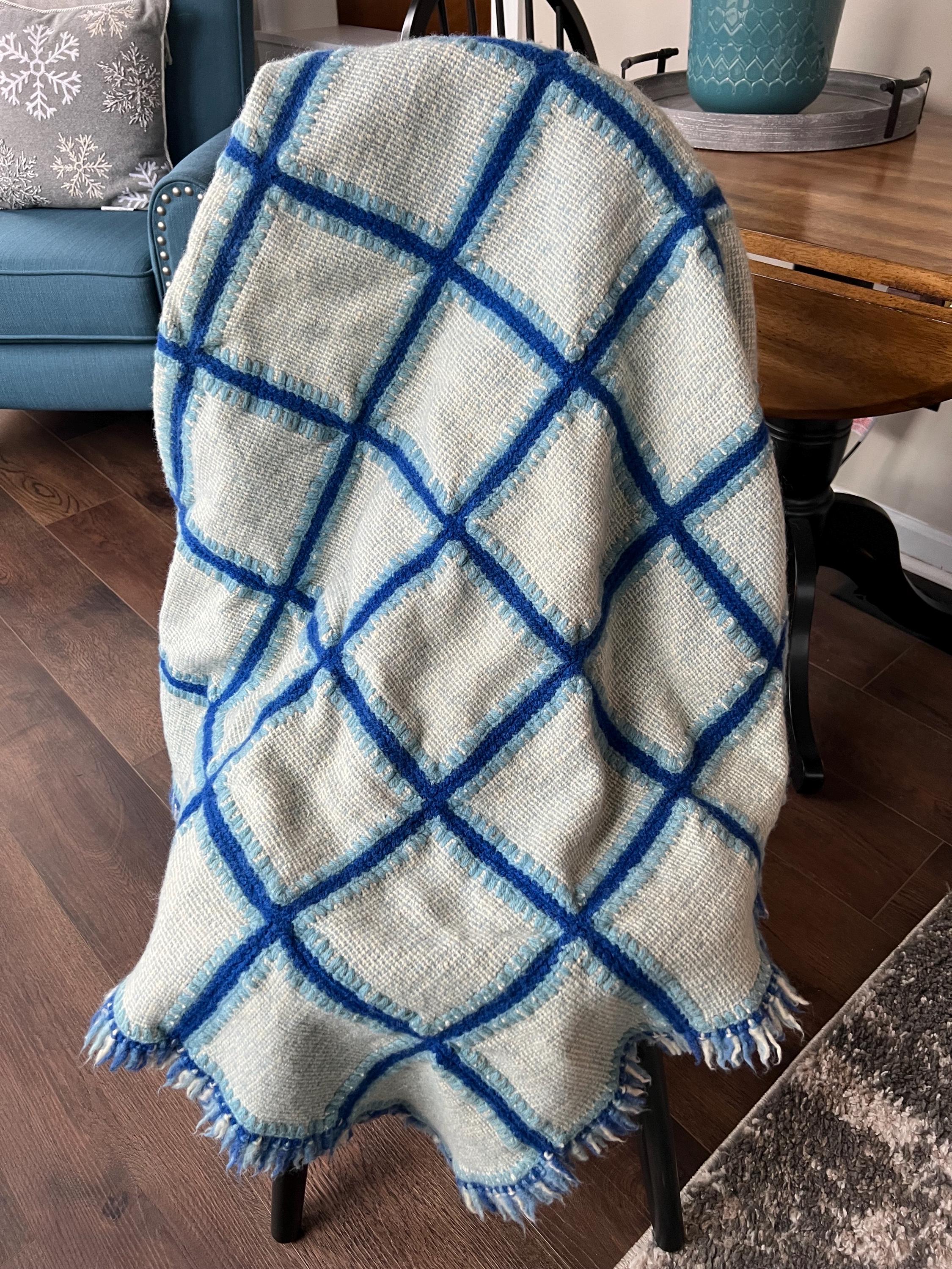 2 Handmade Wool Blankets/afghans, Wool Baby Blanket, Wool Blanket ...