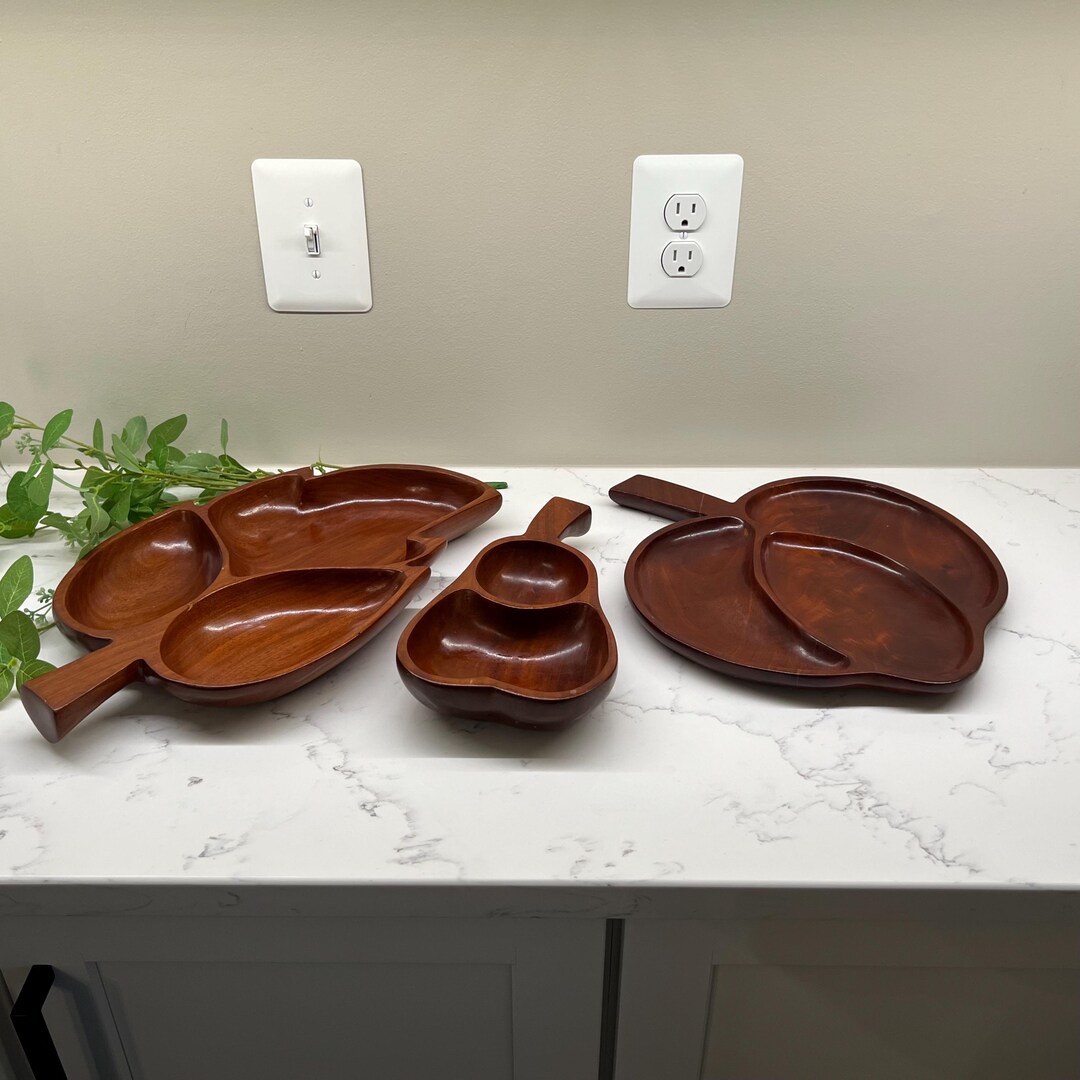 Mid-century Monkey Pod Wood Dishes, Haitian Vintage Serving Bowls - Etsy
