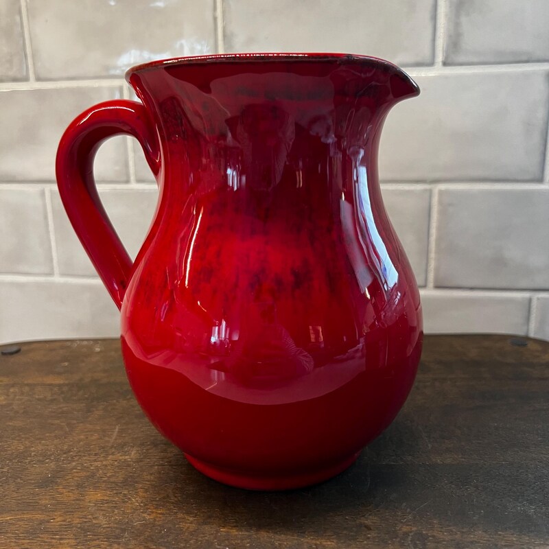 Red Ceramic Pitcher - Etsy