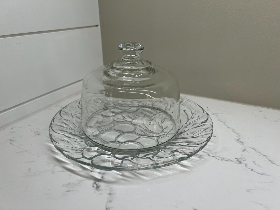 Glass Plate With Glass Cloche - Etsy