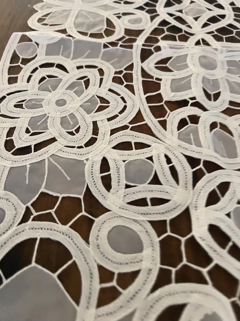 Vintage Battenburg Lace Table Runners, Floral Pattern, Set of 3 - Etsy