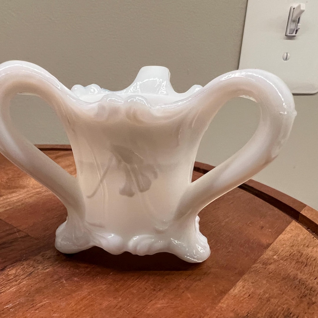 Vintage John E. Kemple Milk Glass Toothpick Holder With a Pansy Design ...