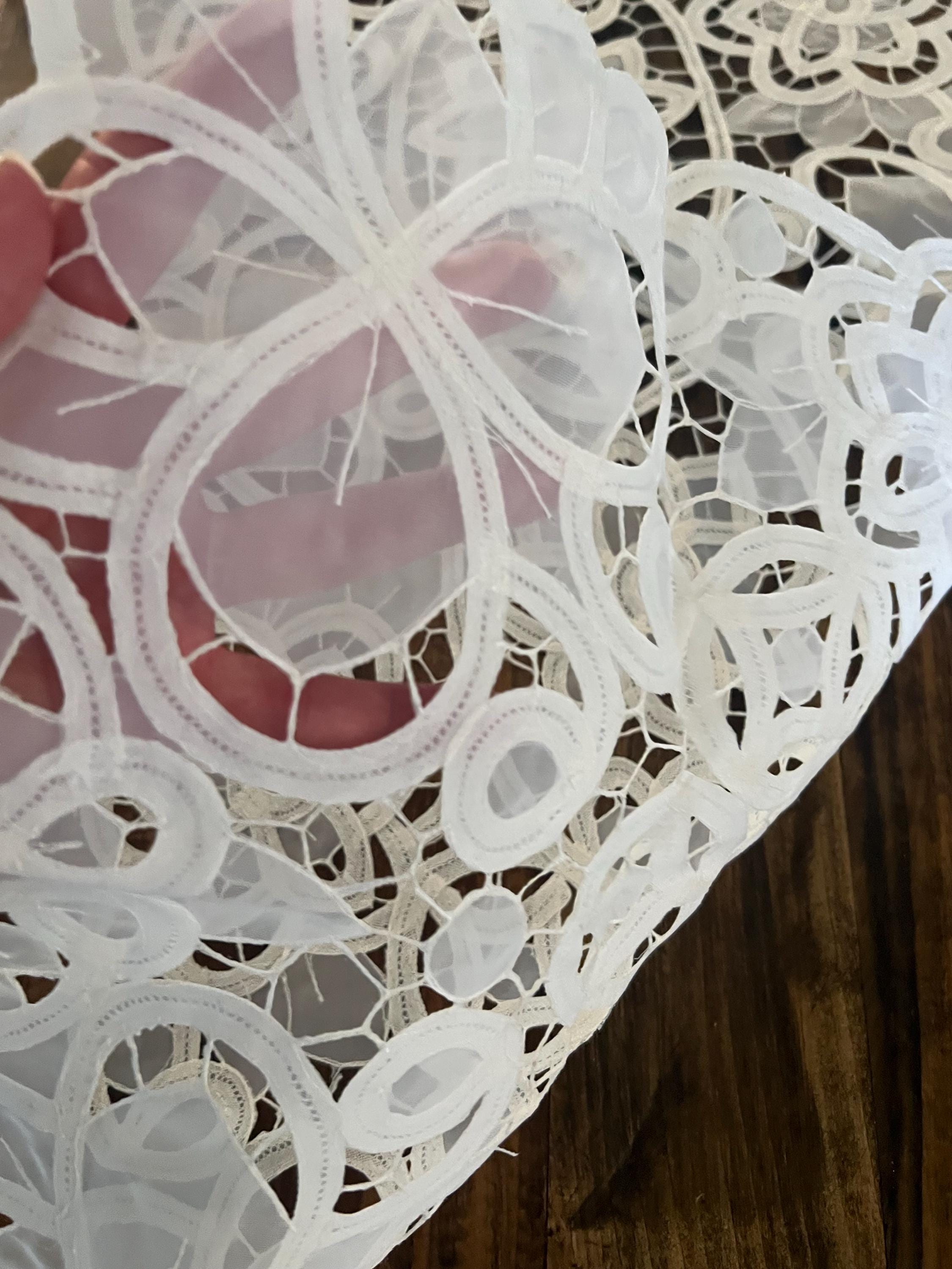 Vintage Battenburg Lace Table Runners, Floral Pattern, Set of 3 - Etsy