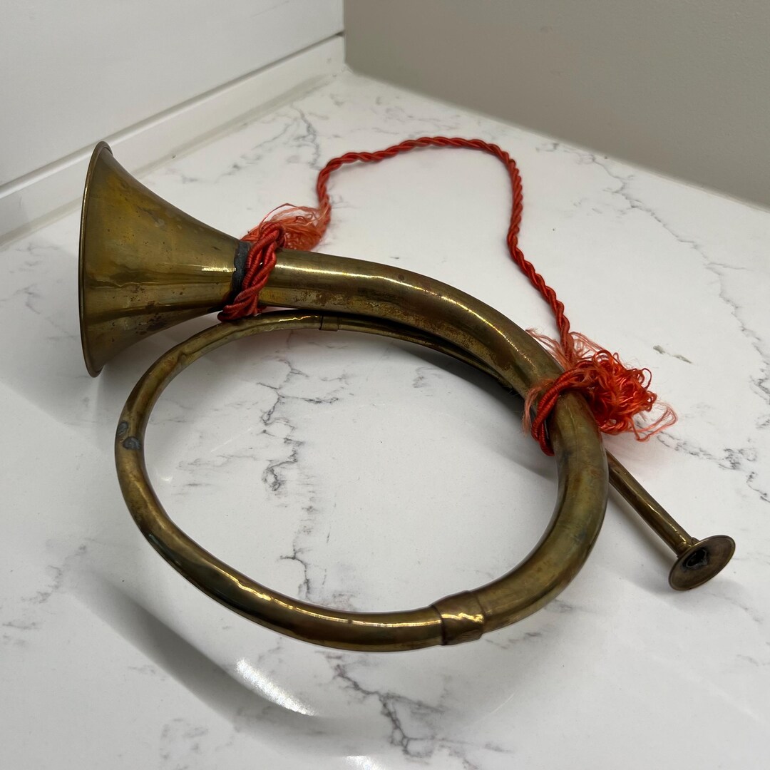 Vintage Brass Horn, Brass Horn Decor, Christmas Brass Horn, Vintage ...