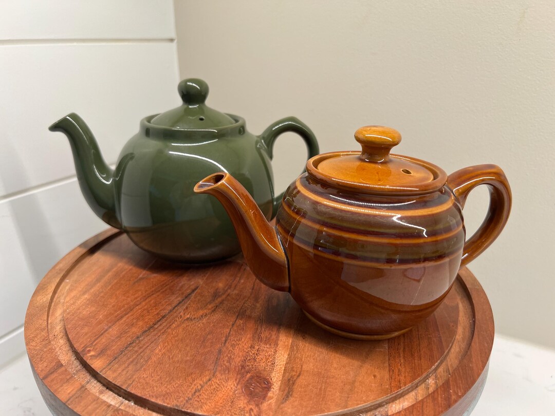 2 Teapots, Handmade Pottery, Green and Brown Teapots, London Pottery ...
