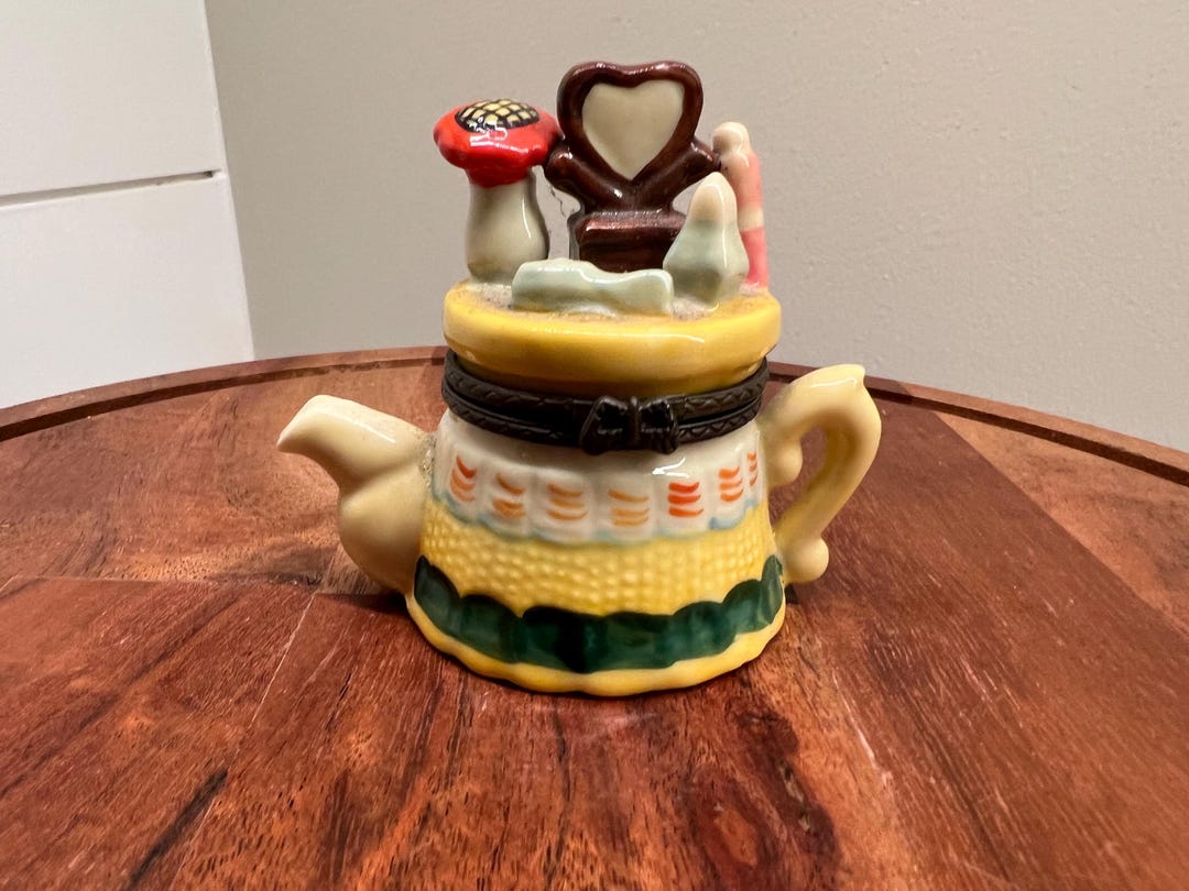 Vintage Ceramic Teapot Trinket Box, Miniature Trinket Box - Etsy