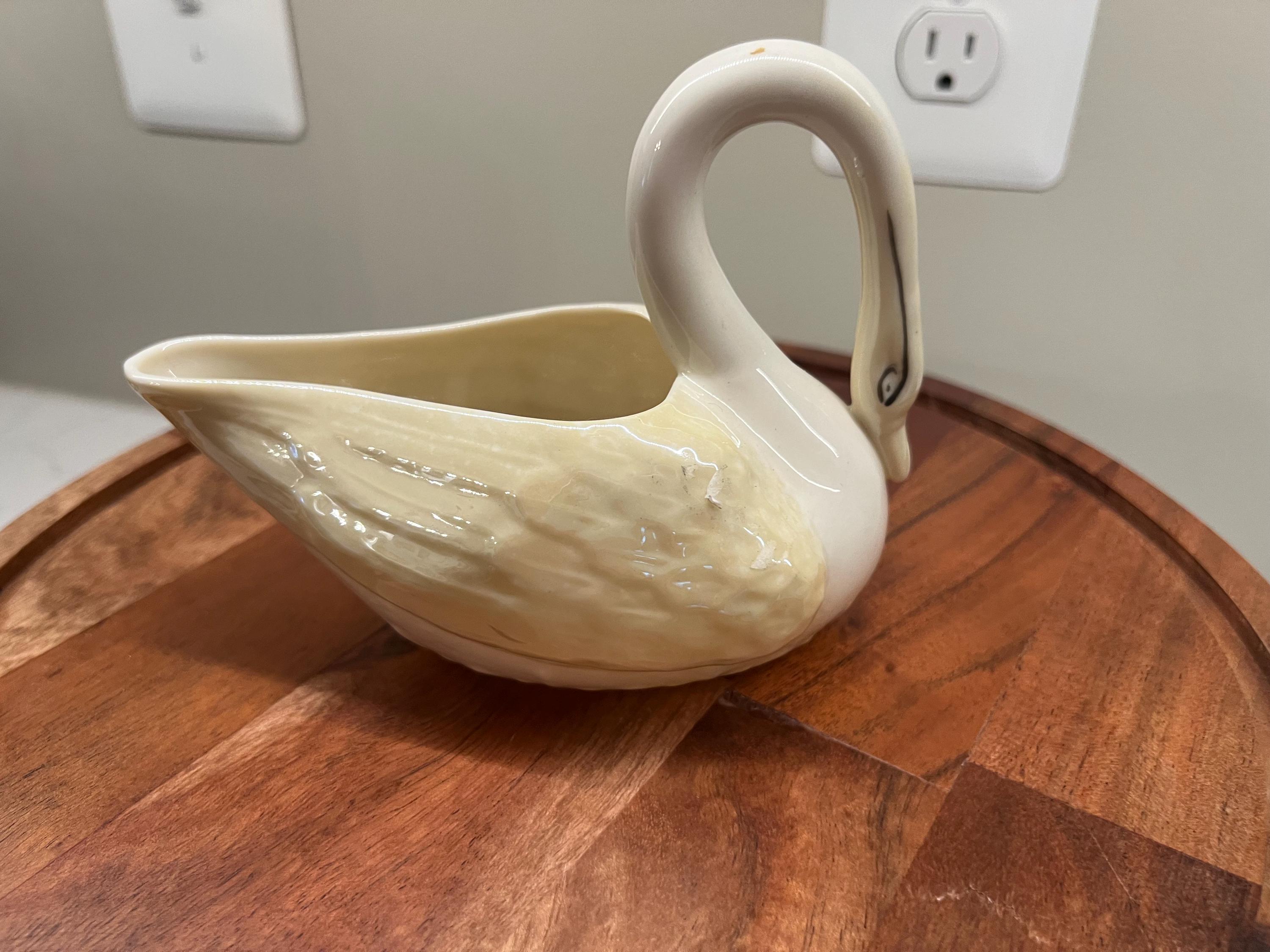 Belleek Ireland Swan Creamer/gravy Egg Shell Porcelain - Etsy