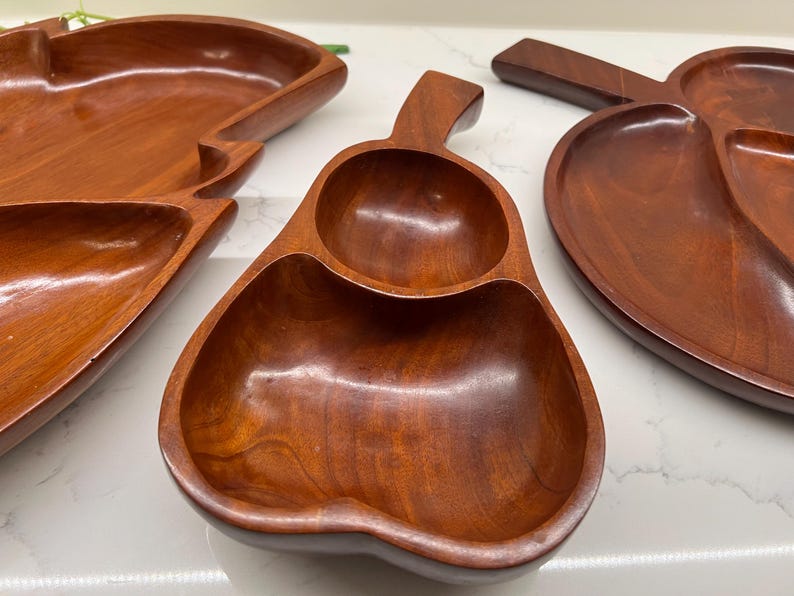 Mid-century Monkey Pod Wood Dishes, Haitian Vintage Serving Bowls - Etsy