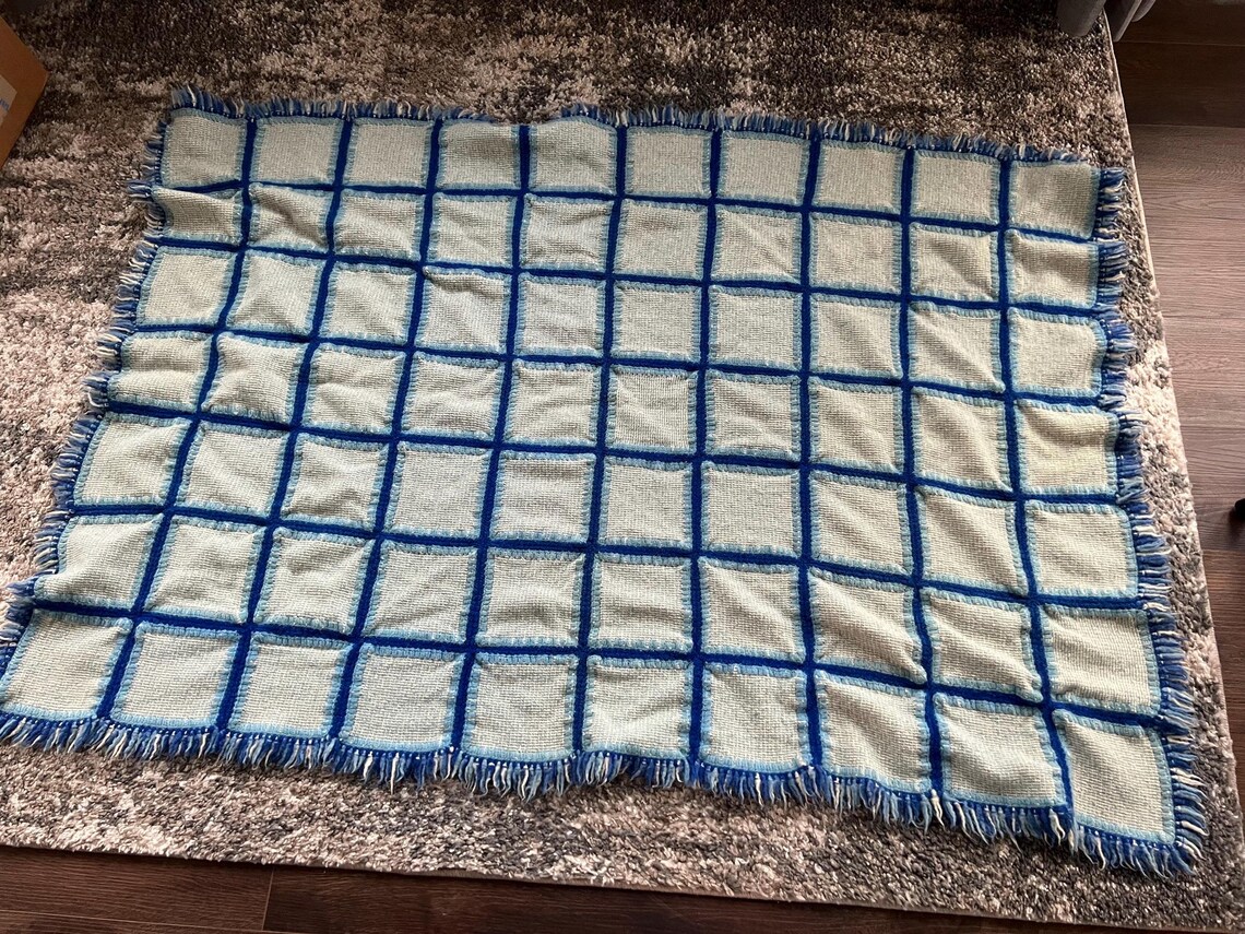 2 Handmade Wool Blankets/afghans, Wool Baby Blanket, Wool Blanket ...