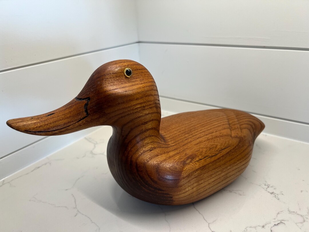 Hand Carved Wooden Duck, Signed G. A. Paul, Farmhouse Decor - Etsy