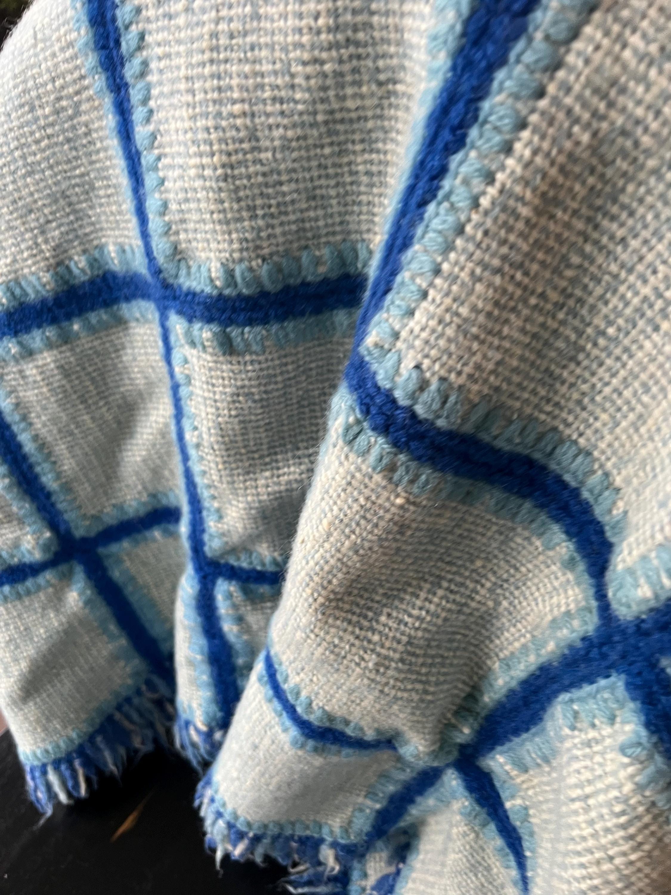 2 Handmade Wool Blankets/afghans, Wool Baby Blanket, Wool Blanket ...