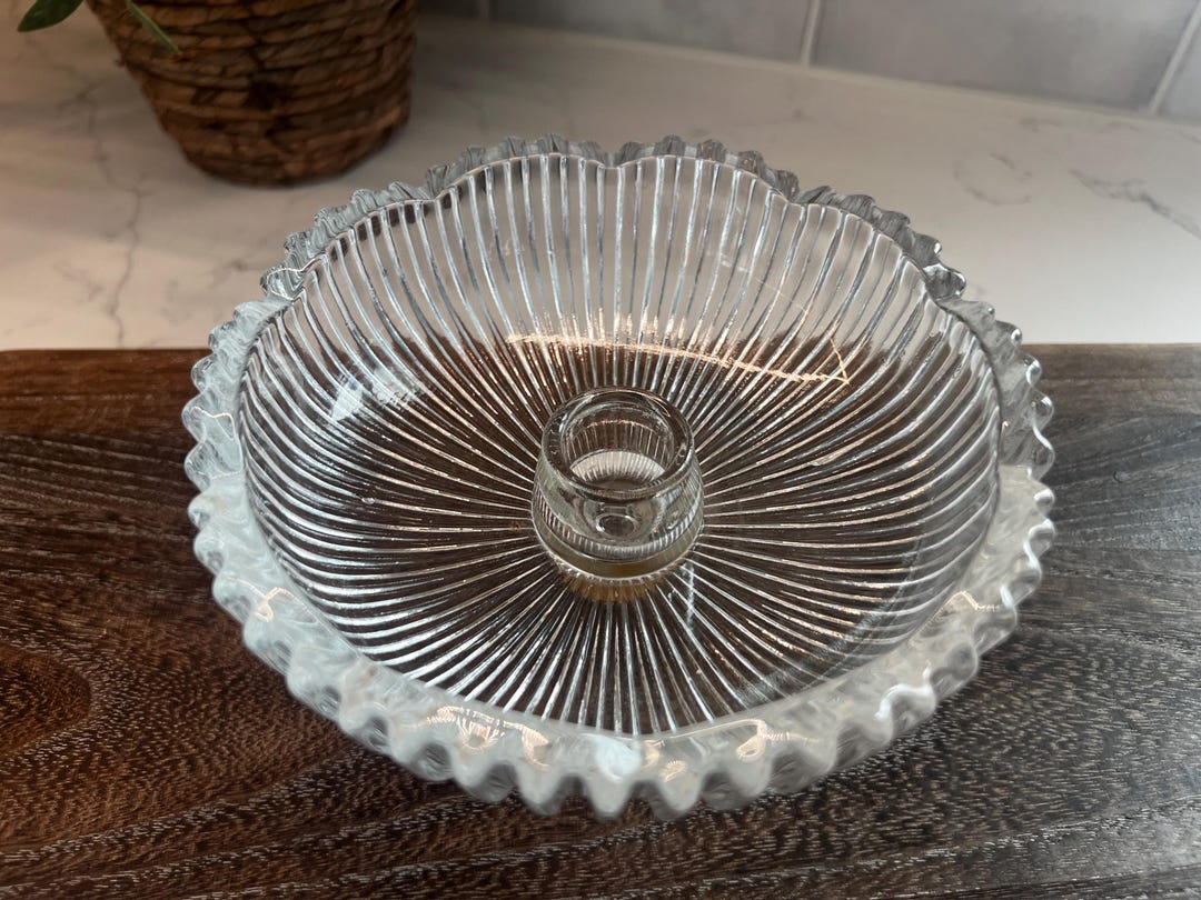 Vintage Crystal Scalloped Candle Sconce, Wax Drip Catcher - Etsy