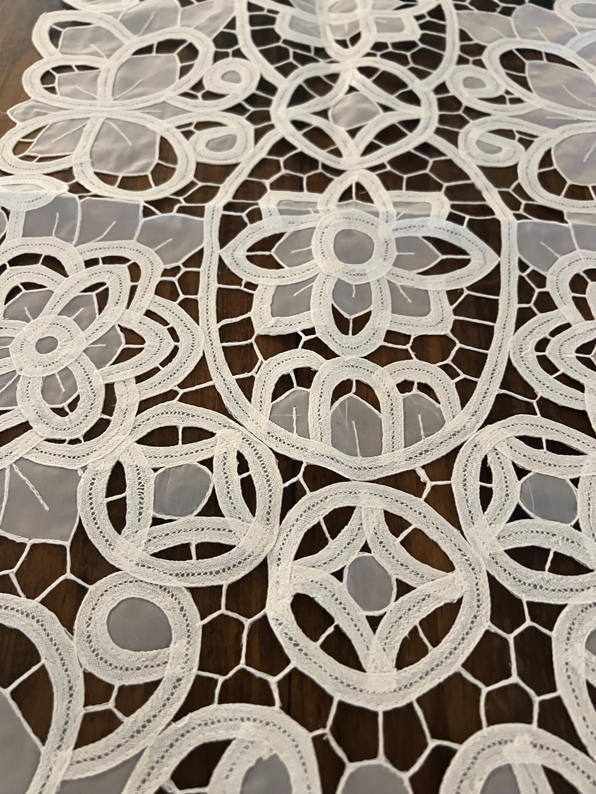 Vintage Battenburg Lace Table Runners, Floral Pattern, Set of 3 - Etsy